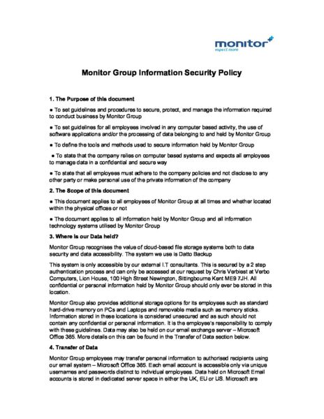 SECURITY POLICY | Monitor Services